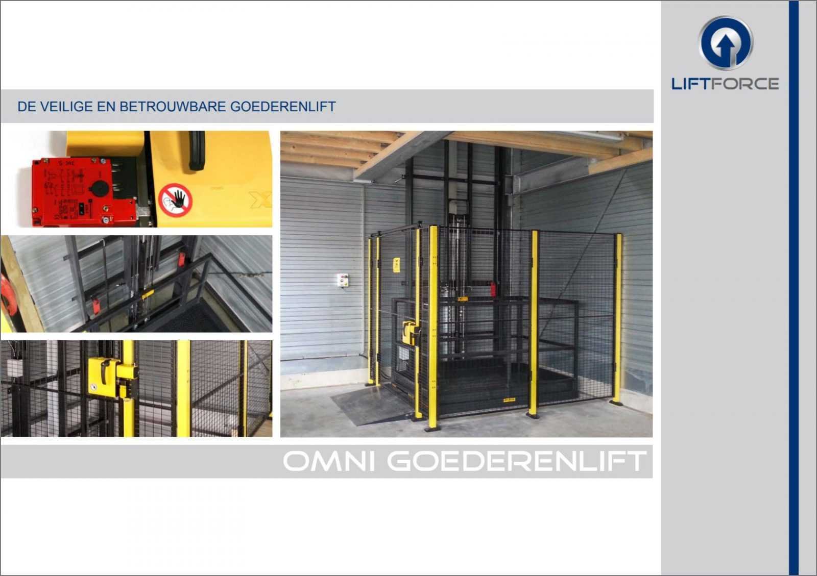 Goederenlift zonder schacht, slechts 100 mm bouwhoogte